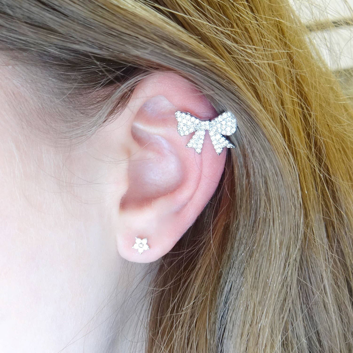 CZ Bow Ear Cuff – Accessorize Me