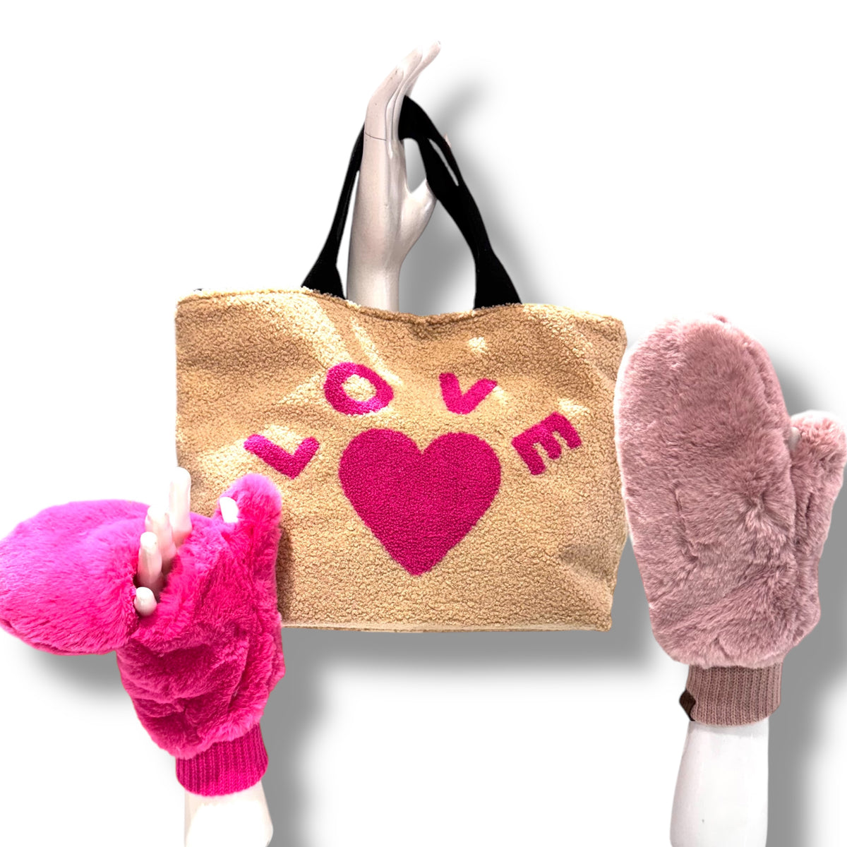 C.C. Faux Fur Flip Top Mittens; – Accessorize Me